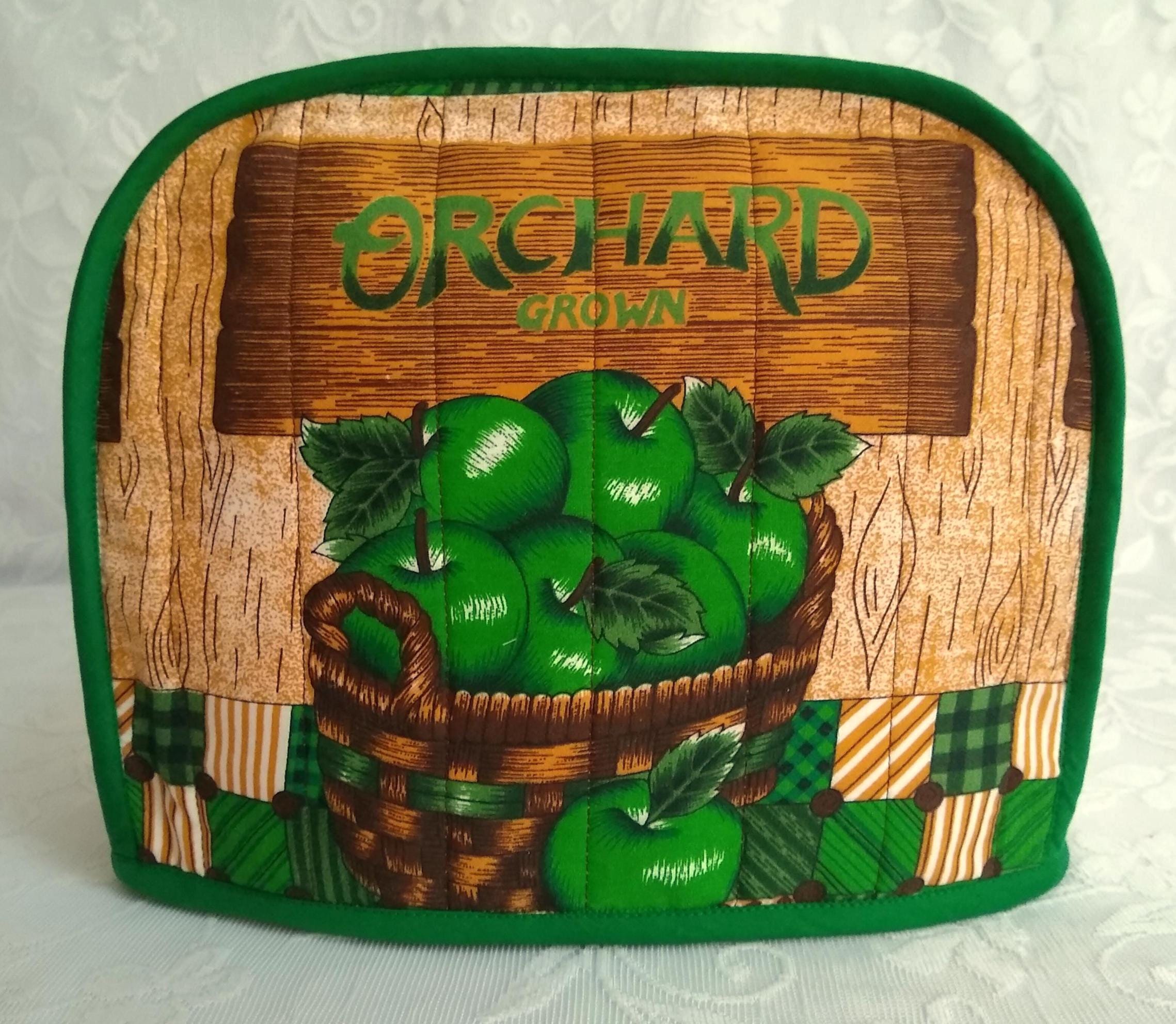 Bread Machine Cover: Green Apples Dust Cover With Pockets, Cotton ...