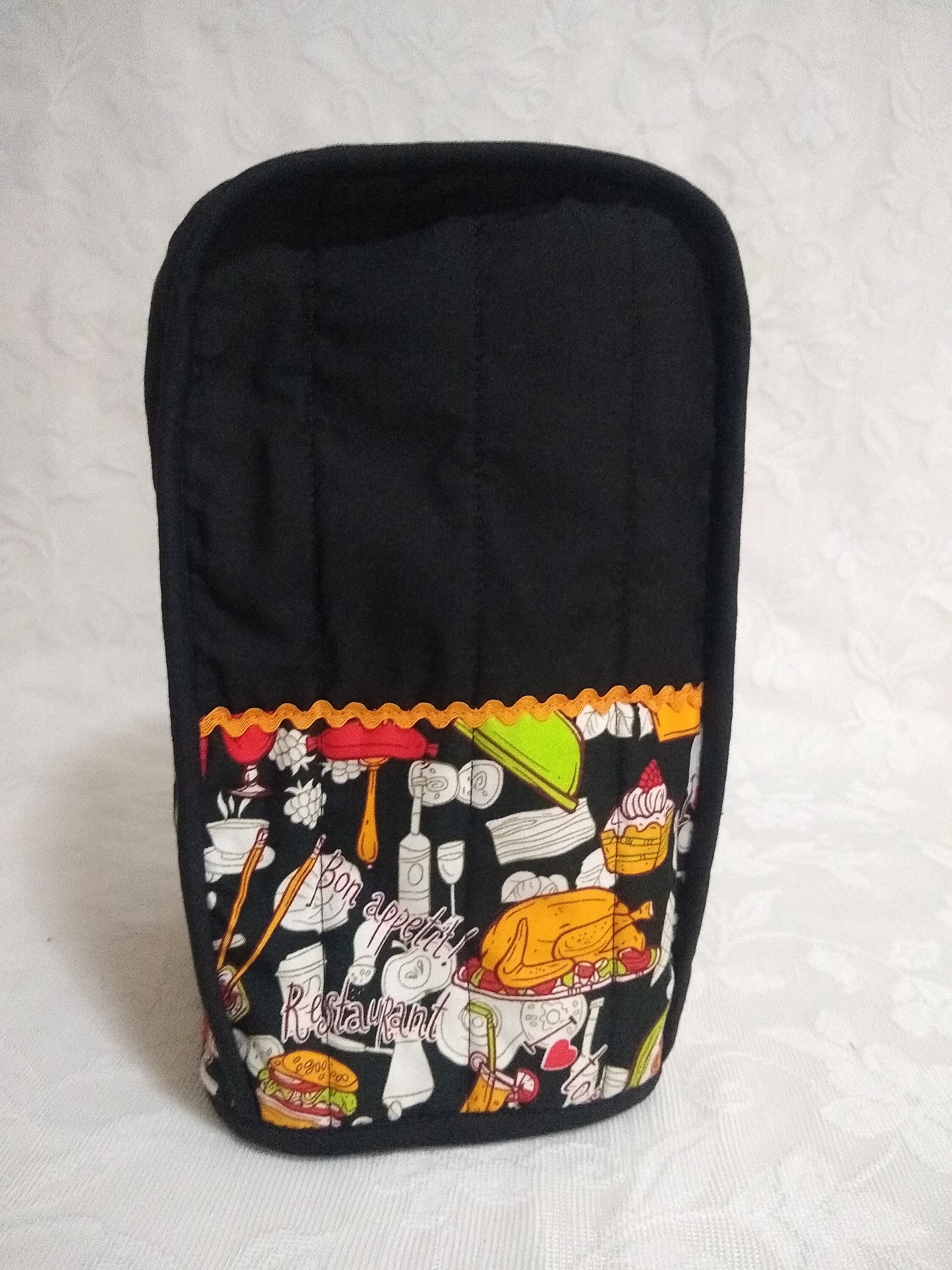 Quilted Can Opener Dust Cover: Black & White Utensils Print Dust Cover ...