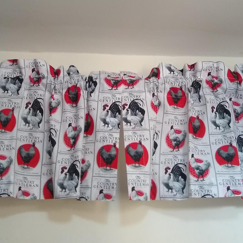 Rooster Kitchen Curtain - Etsy