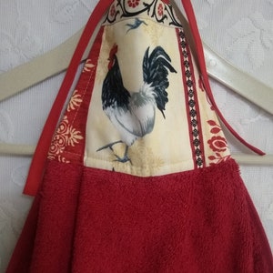 Hanging Kitchen Towels With Chicken and Rooster, Oven Door Handle Towel ...