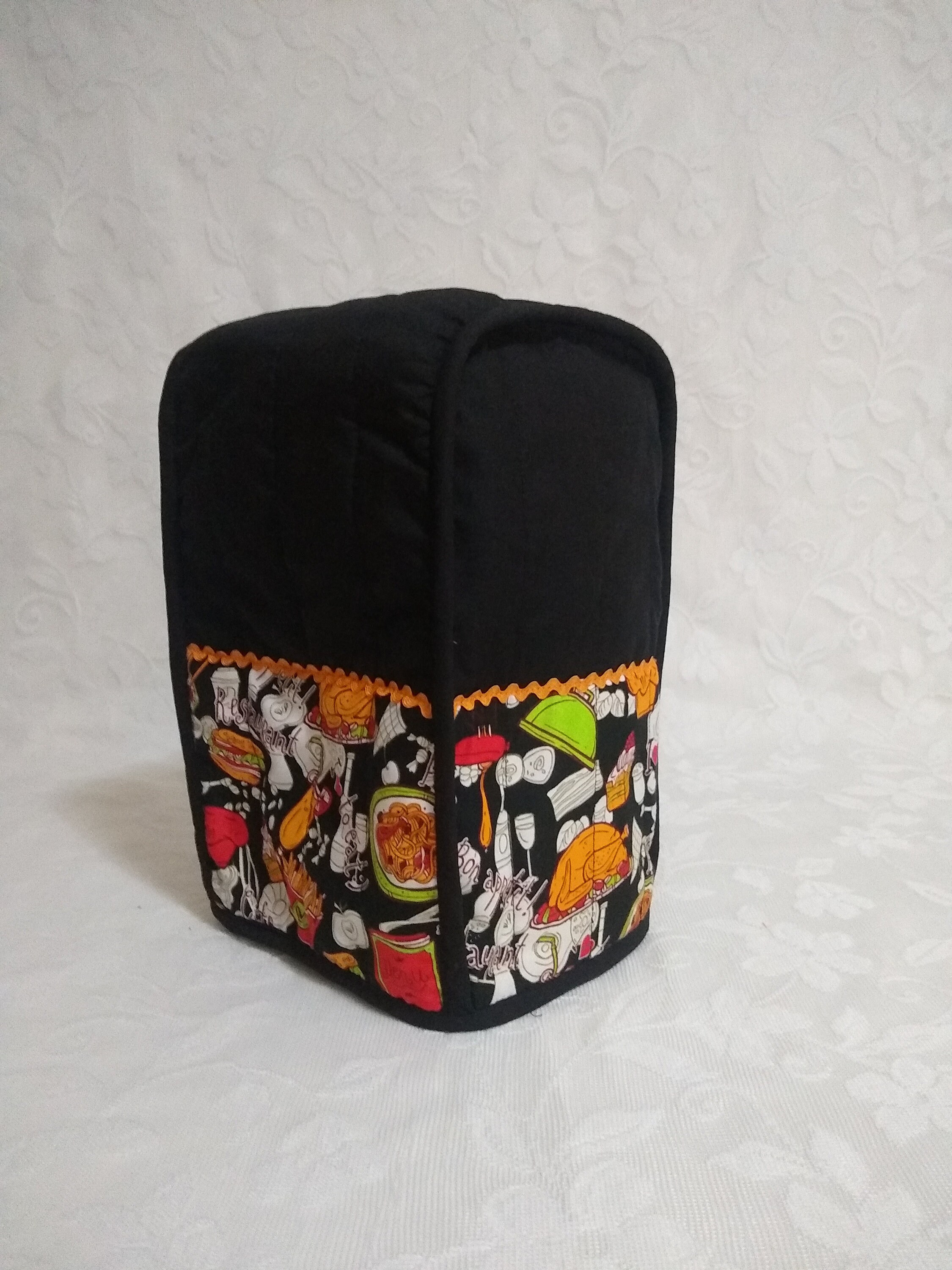 Quilted Can Opener Dust Cover: Black & White Utensils Print Dust Cover ...