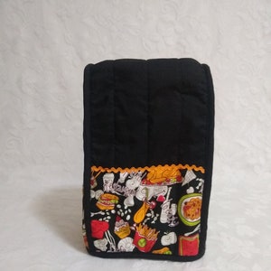 Quilted Can Opener Dust Cover: Black & White Utensils Print Dust Cover ...
