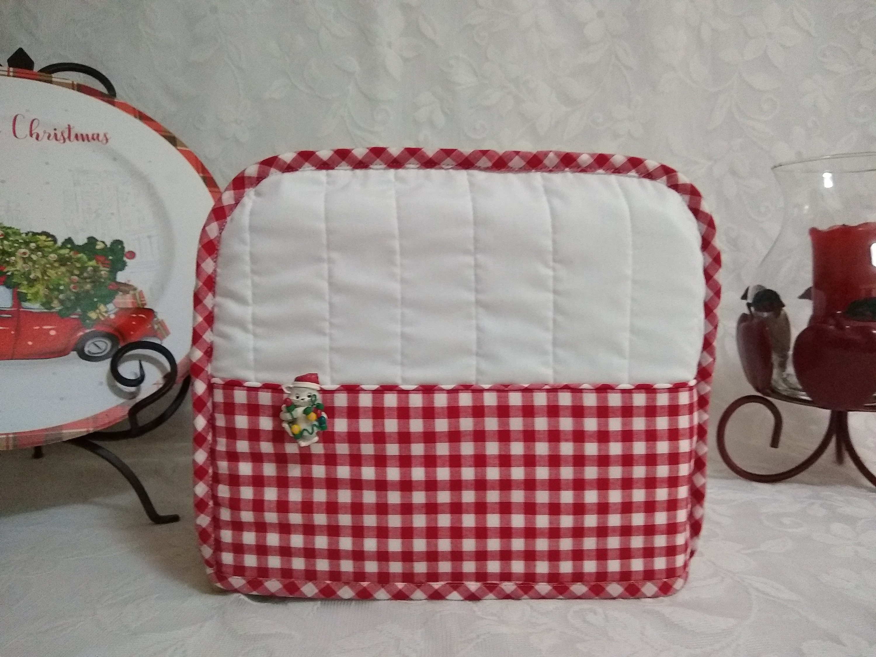 Red & White Gingham Toaster Cover, 2 Slice Toaster Cover, Buffalo Check ...