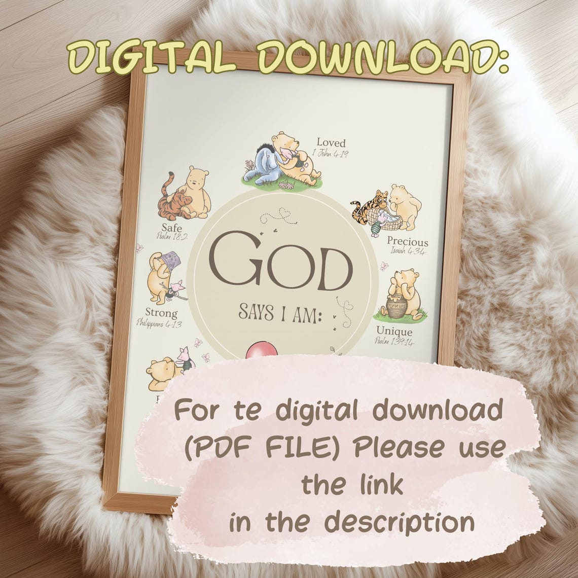 Winnie-the-pooh Christian Nursery Wall Art Nursery Prints, God Says I ...