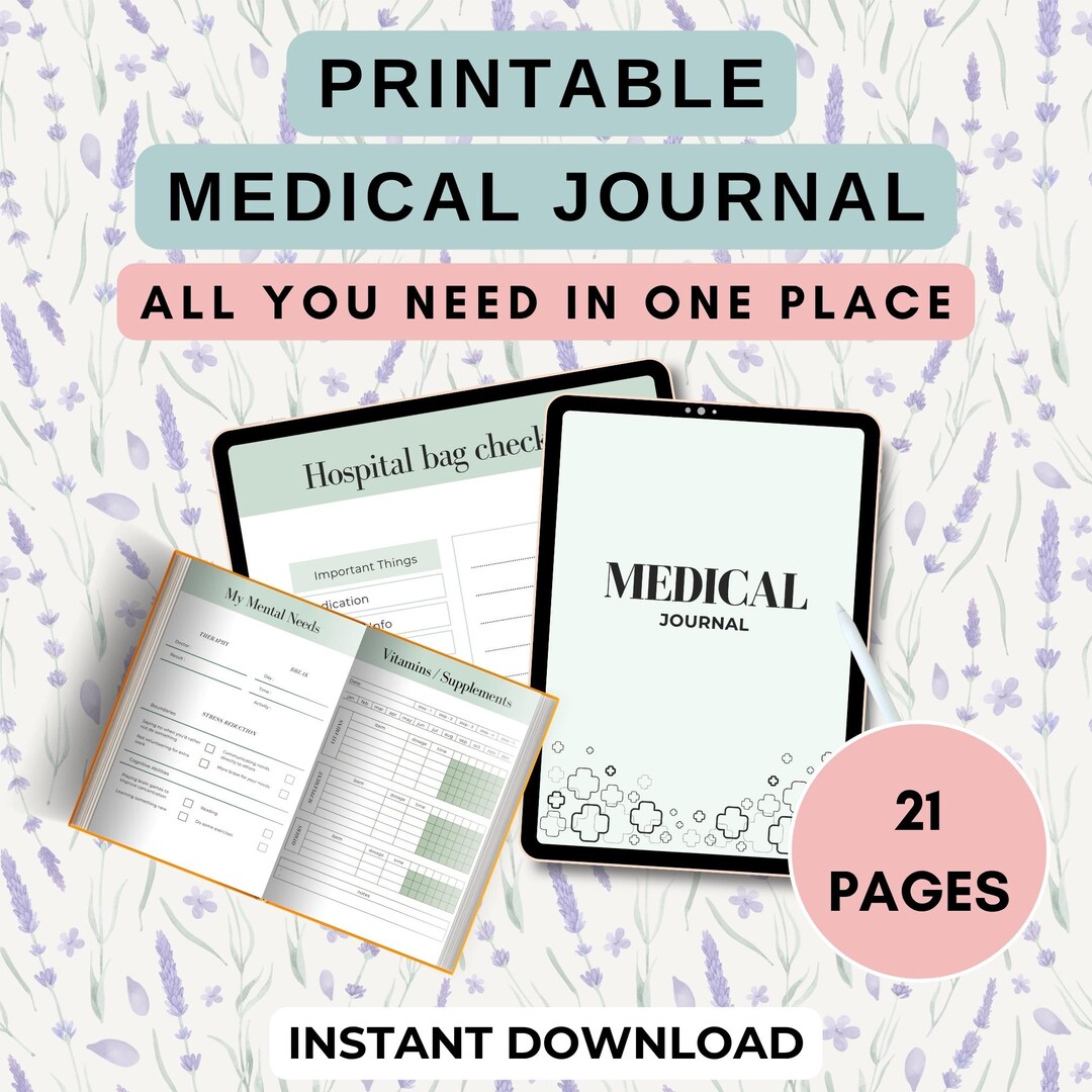 Chronic Illness Log, Chronic Illness Tracker, Digital Self Care Journal ...