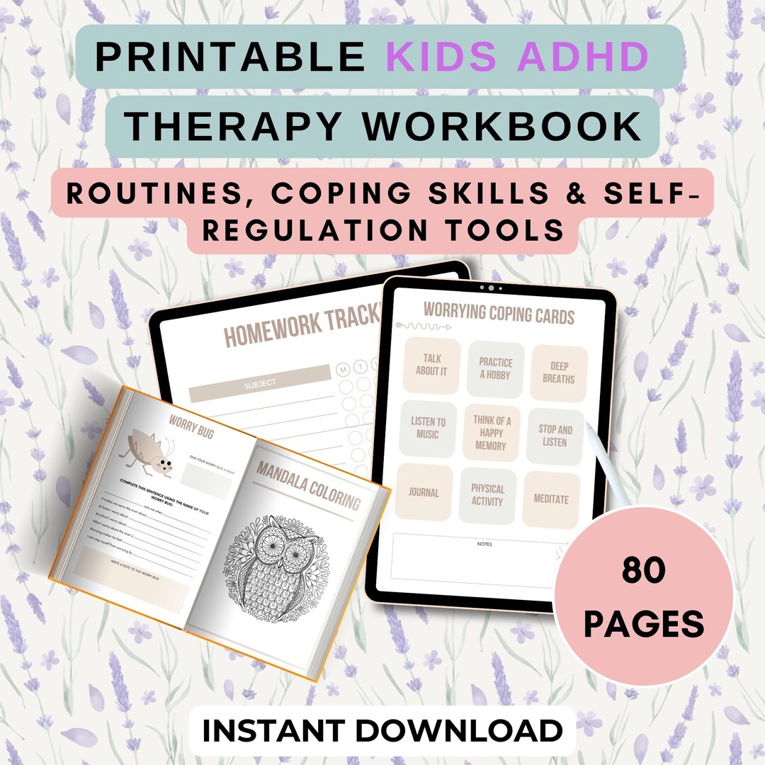 Kids ADHD Planner | Printable Routine & Focus Workbook | Therapy Tools ...