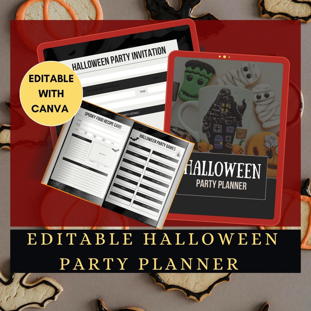 Editable Halloween Party Planner: Canva Template, Printable Organizer ...