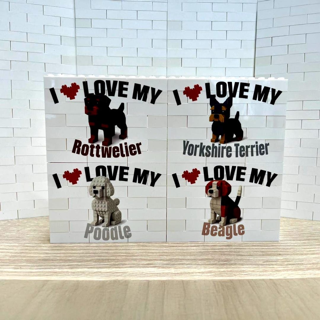 LEGO Dog Breed Sign – Custom "i Love My Dog" Printed Bricks - Etsy UK