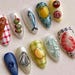 Mediterranean Food Press on Nails, 3D Seafood Bread Olive Nail Art ...