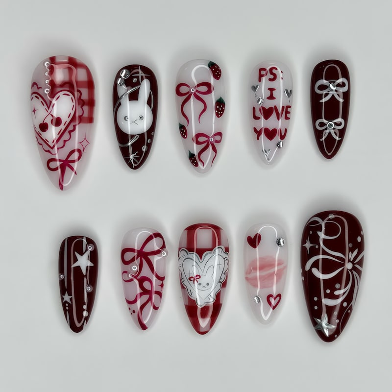 Miffy Valentines Nails - Etsy
