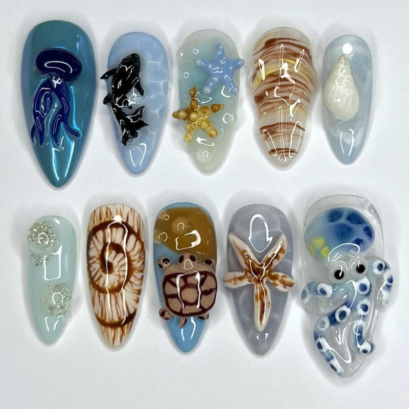 Octopus Nails - Etsy