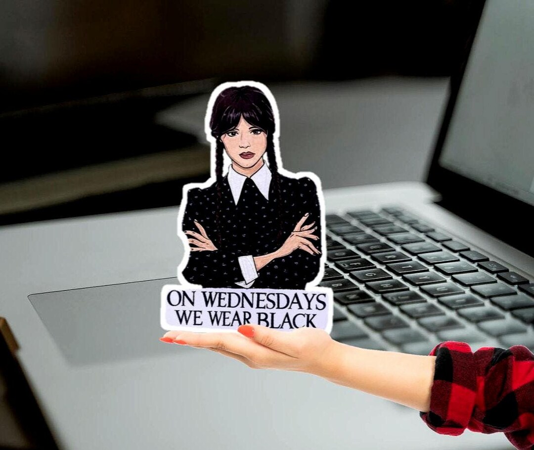 Wednesday Addams Sticker: Waterproof Vinyl Decal, Halloween Decor - Etsy
