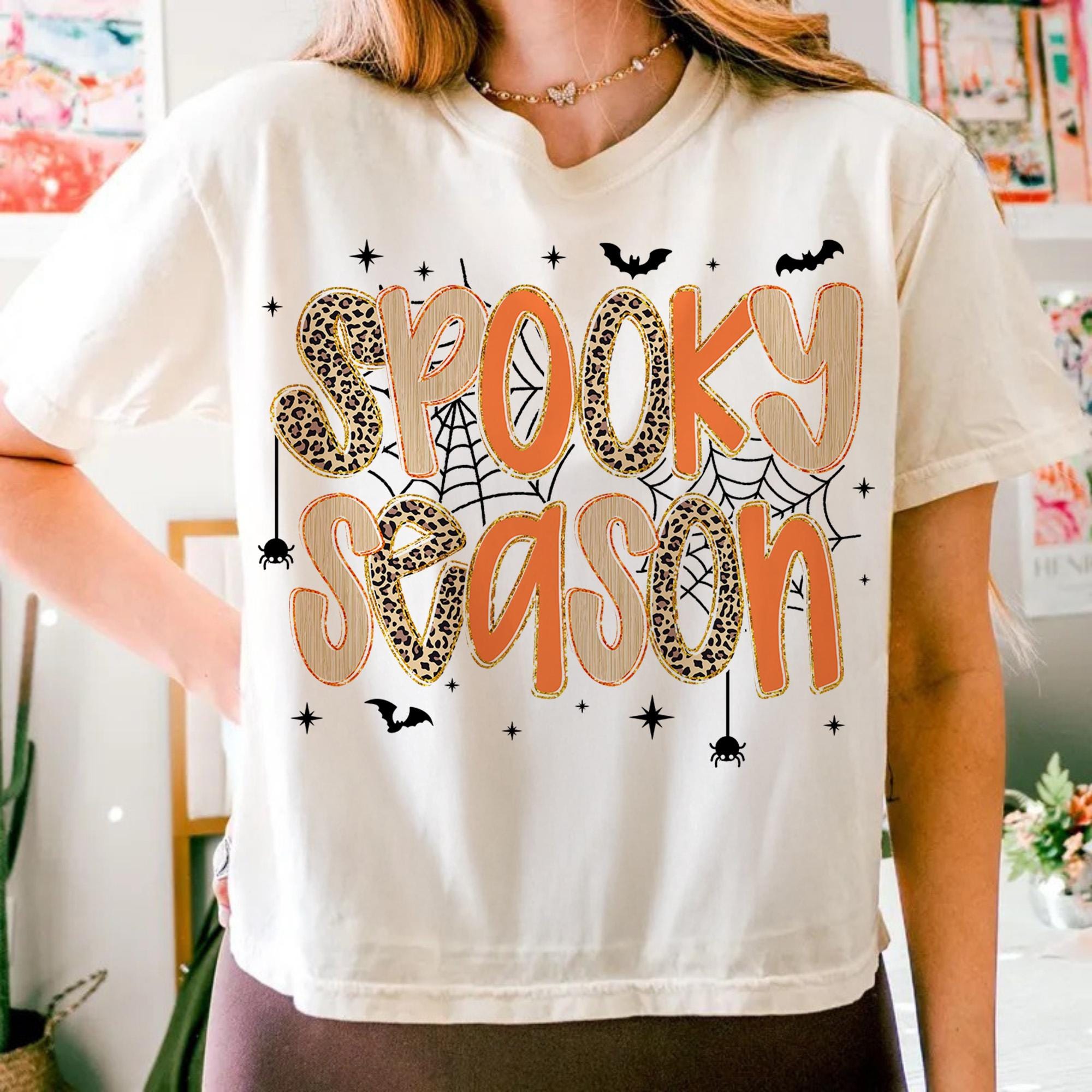Preppy Spooky Season Png, Retro Halloween Spooky Png, Halloween Leopard ...