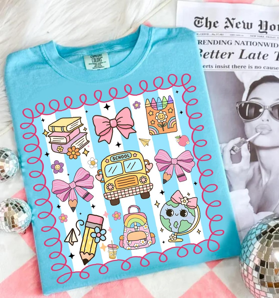 Preppy Back to School Coquette Png, Coquette First Day of School Png ...