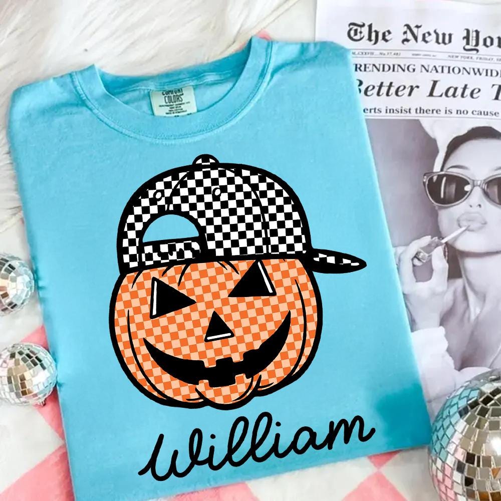 Personalized Checkered Pumpkin Png, Preppy Pumpkin Png, Fall Pumpkin ...