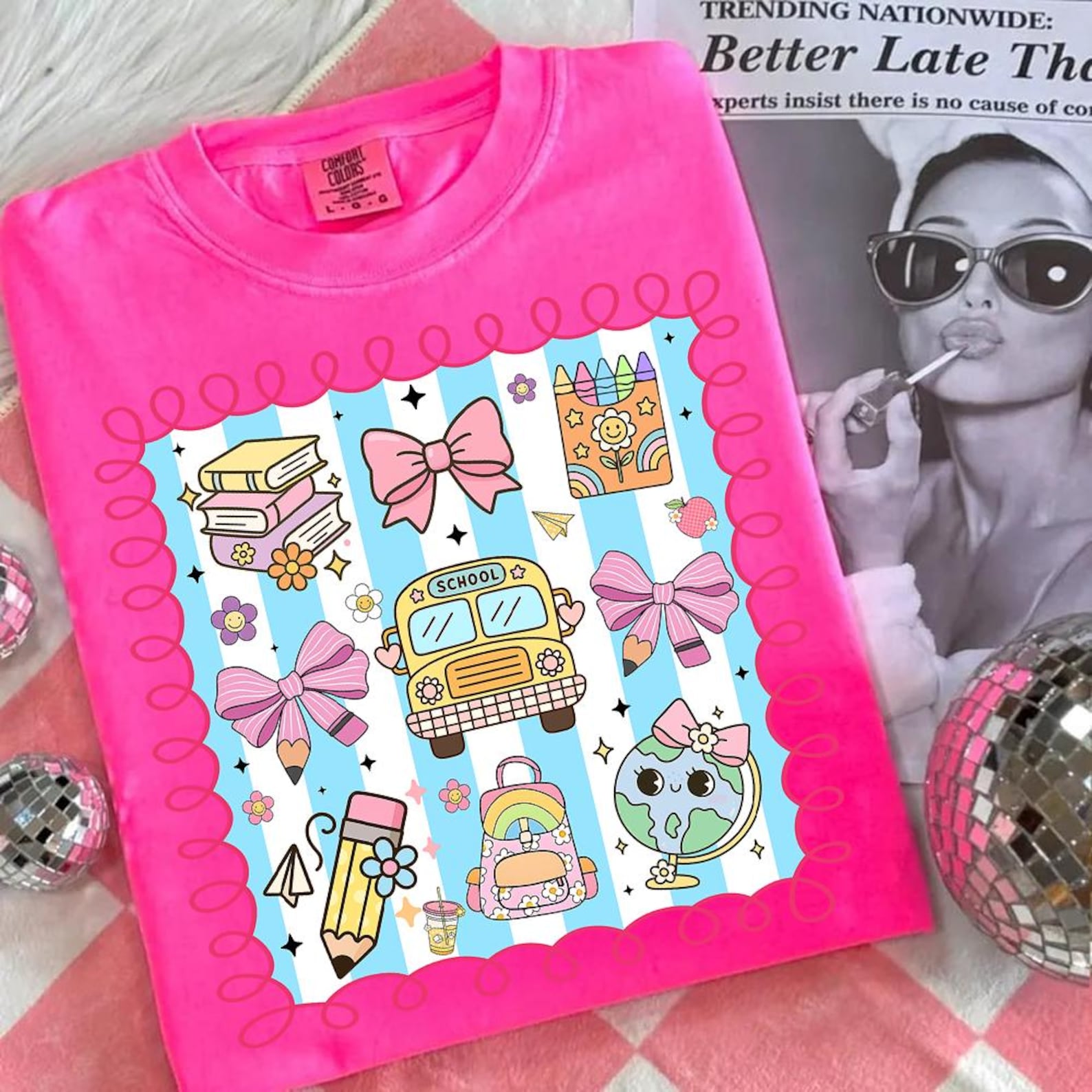 Preppy Back to School Coquette Png, Coquette First Day of School Png ...