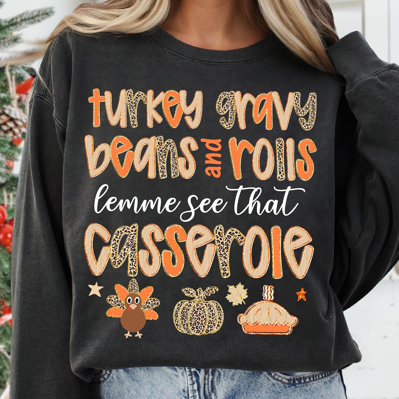Preppy Thanksgiving Casserole PNG, Turkey Gravy Beans and Rolls ...