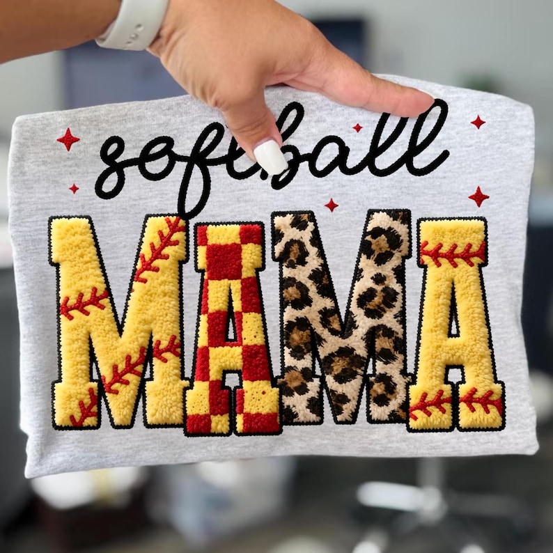 Softball Mama PNG, Faux Yarn Softball Png, Latch Hook Yarn Softball Png ...