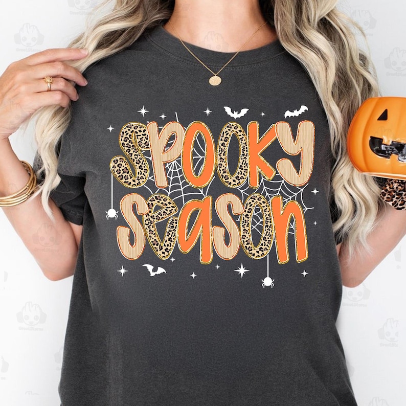 Preppy Spooky Season Png, Retro Halloween Spooky Png, Halloween Leopard ...