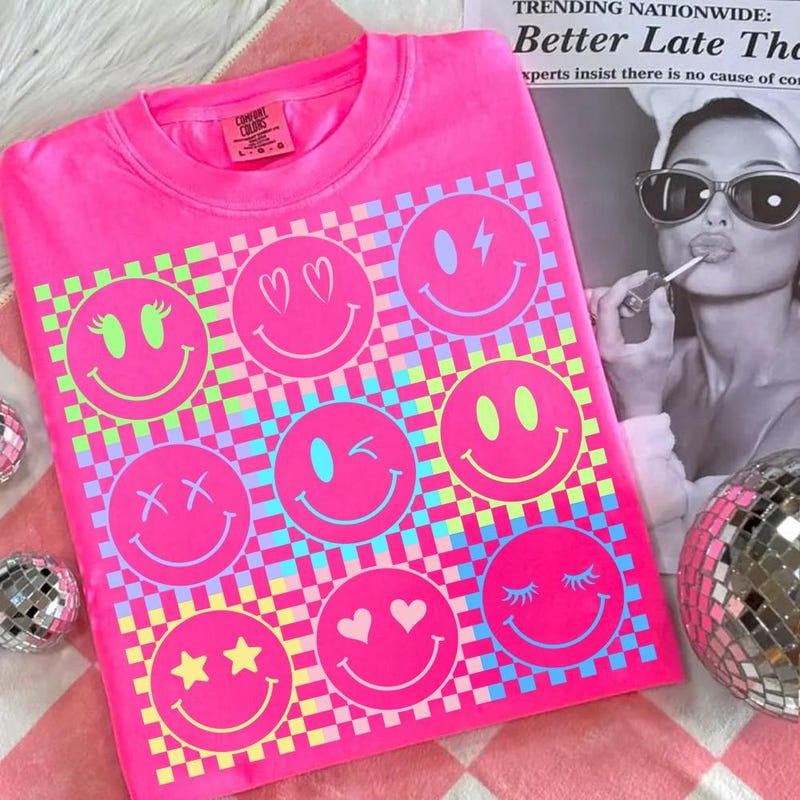 Dtf Smiley Faces Prints - Etsy