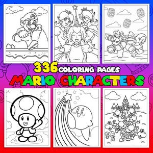 Super Mario Characters 336 Coloring Pages, Mario Nintendo Switch Game ...