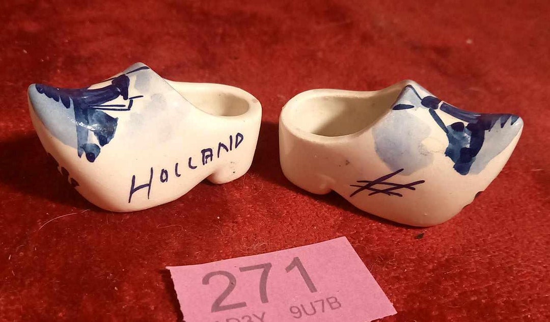 Vintage Delft Clogs: Handpainted Windmill Design, Holland (pair) - Etsy