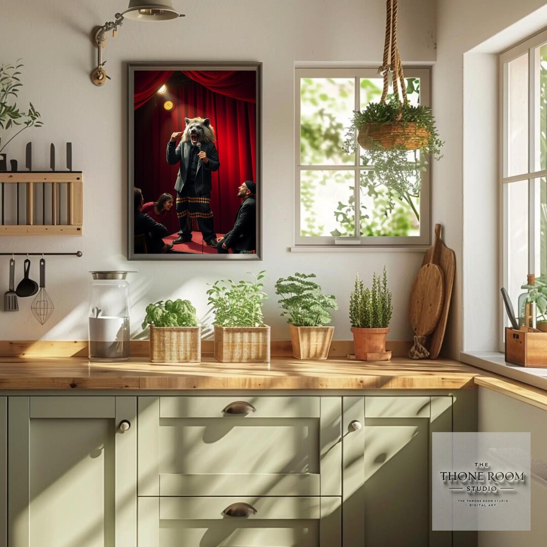 Funny Hyena Comic Poster - Furry Performer Wall Art for Furries, Furry ...