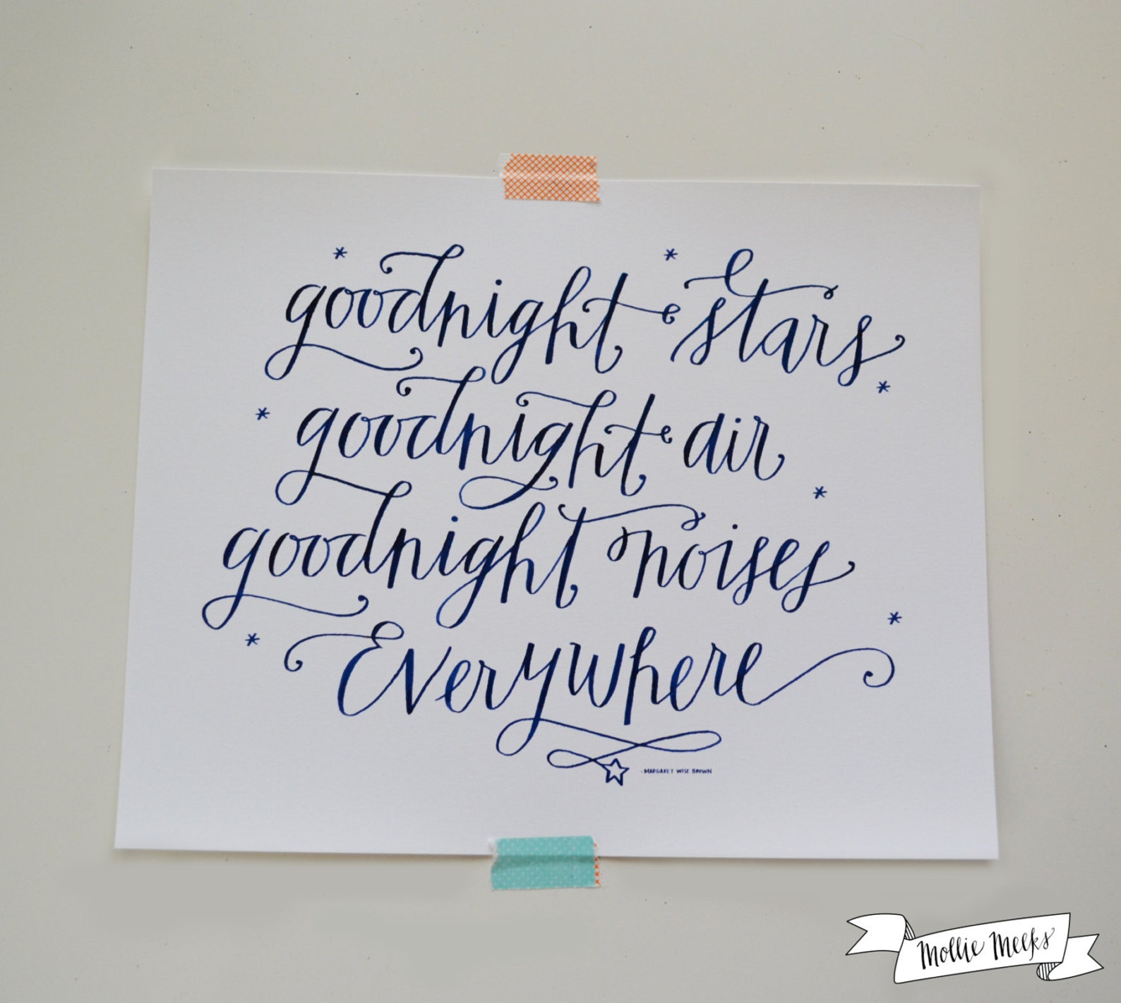 8x10 Goodnight Moon Calligraphy Print - Etsy