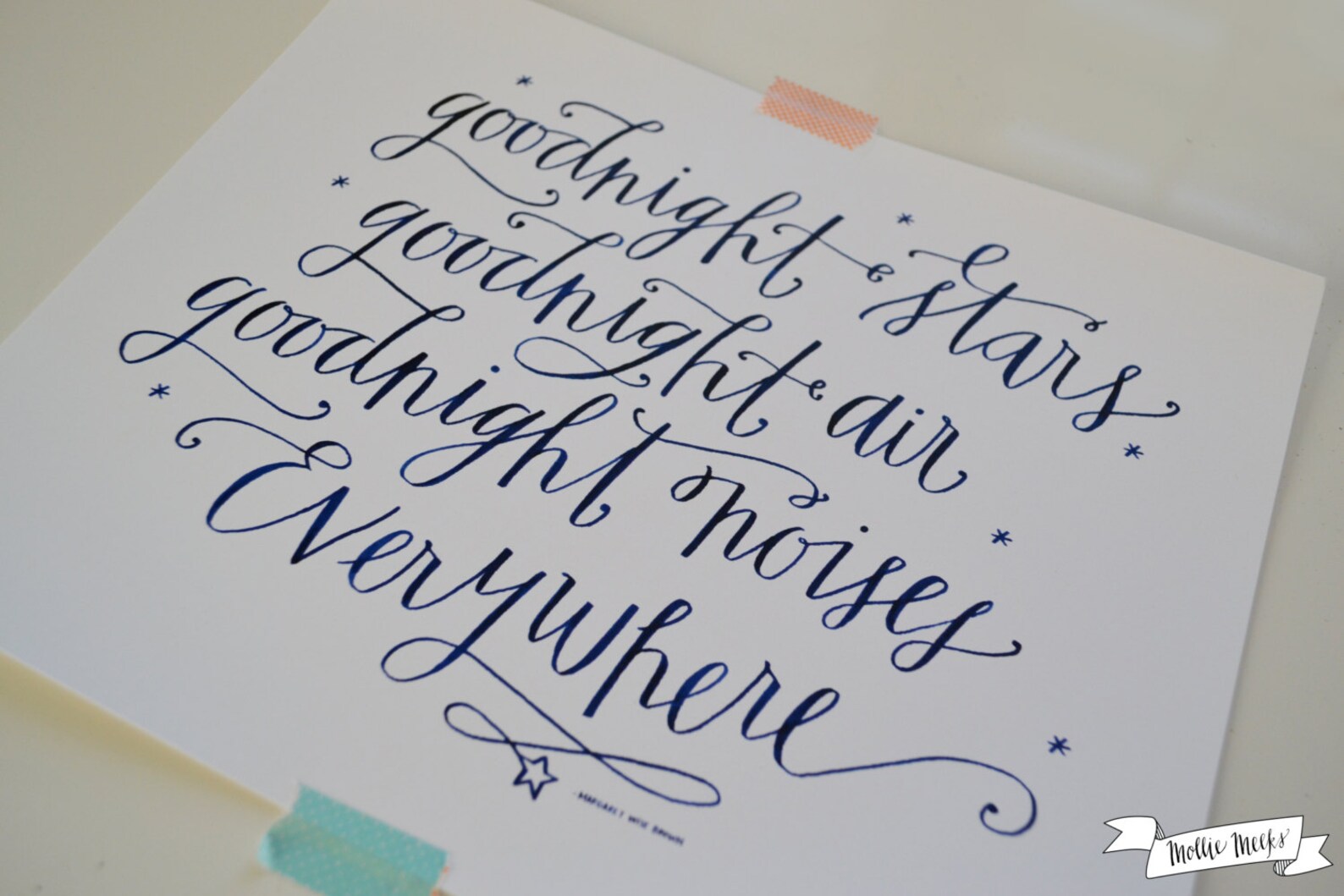 8x10 Goodnight Moon Calligraphy Print - Etsy