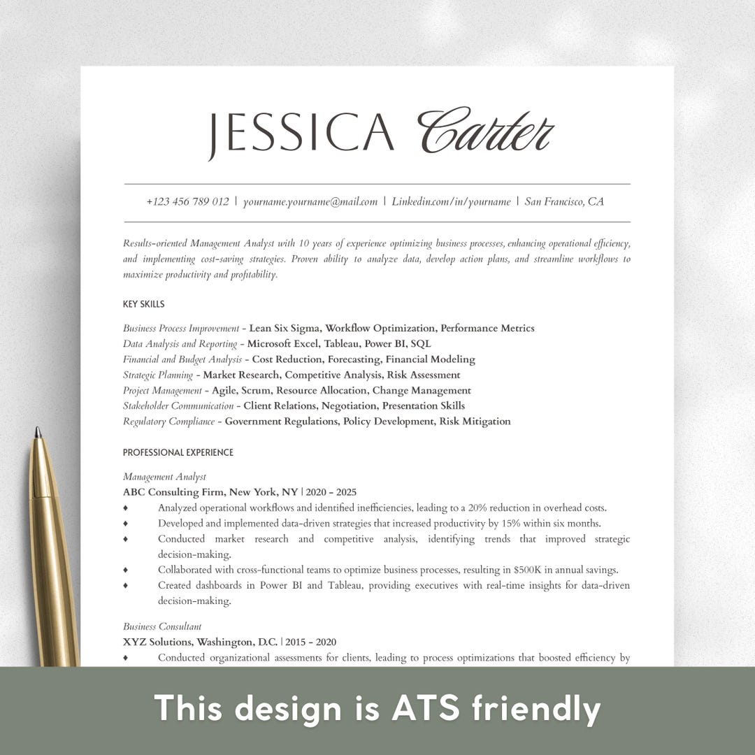 ATS Resume Template for Google Doc | 2026 Executive CEO Resume and ...