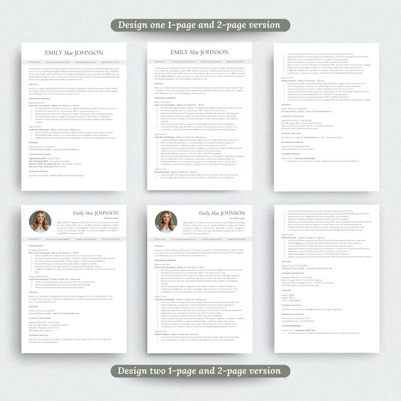 Minimalist CV Template for ATS Nurse Resumes | Clean and Simple Design ...