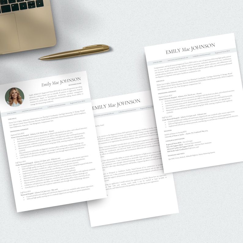 Minimalist CV Template for ATS Nurse Resumes | Clean and Simple Design ...