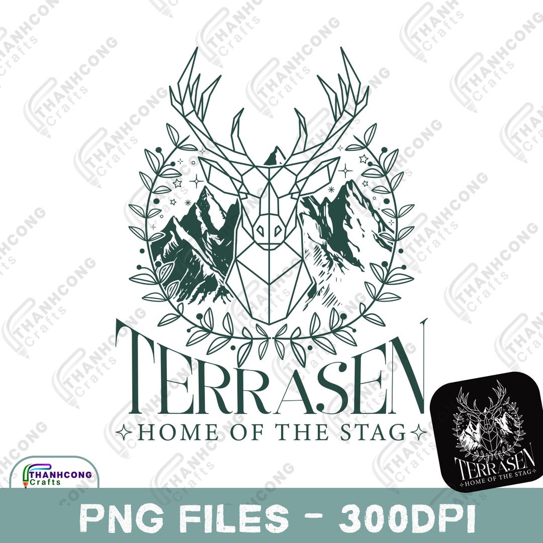 Terrasen Home of the Stag PNG, Retro Throne of Glass Shirts, Fireheart ...