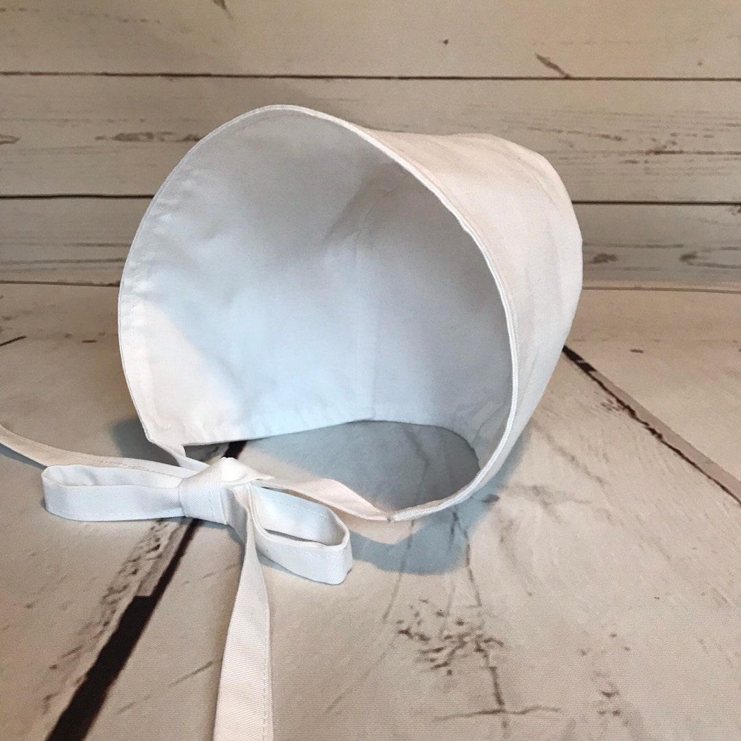 Baby's First Bonnet, Boys White Bonnet, Brimless Baby Sun Bonnet ...