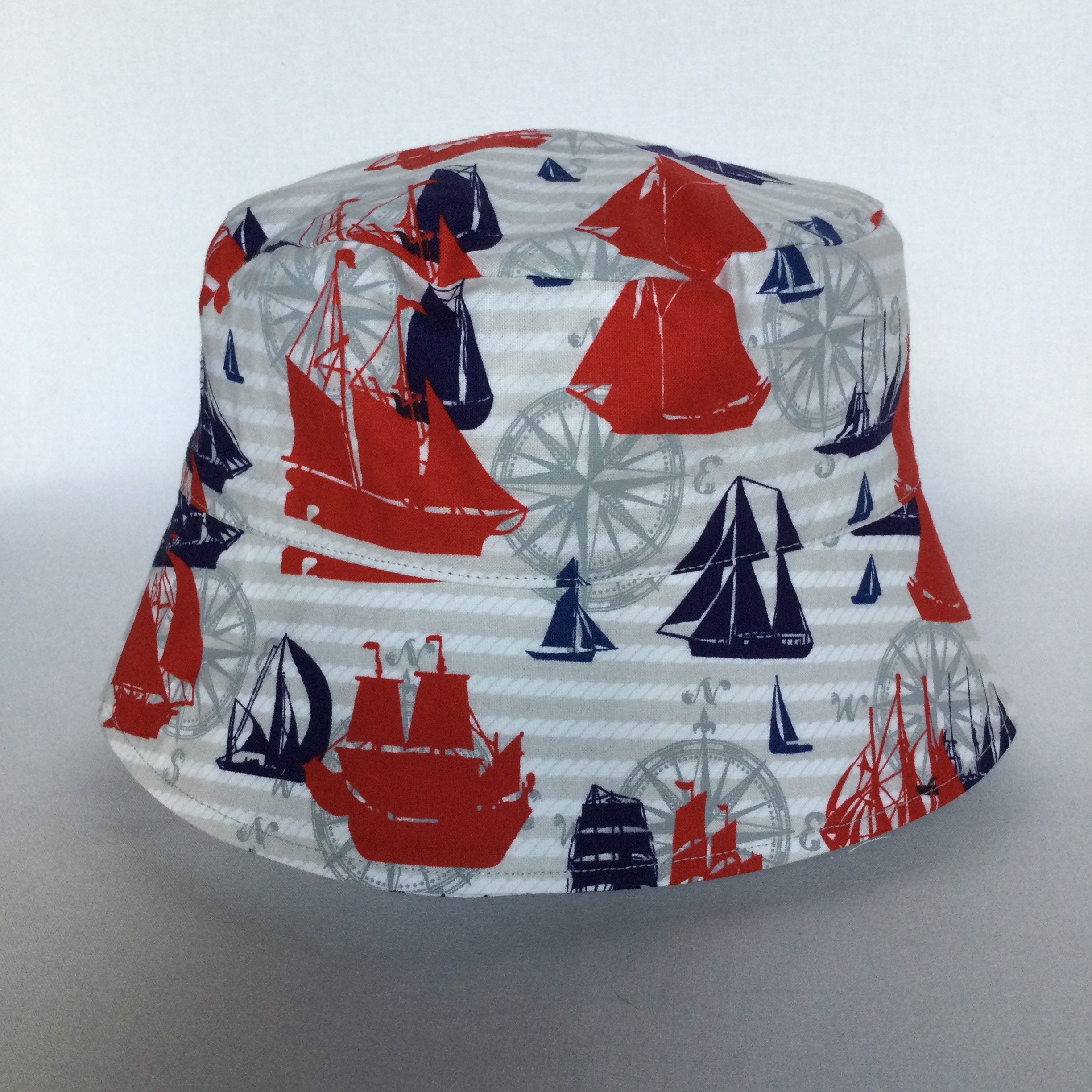 Red Sail Boat Sun Hat / Bucket Hat / Toddler Sun Hat / Baby | Etsy