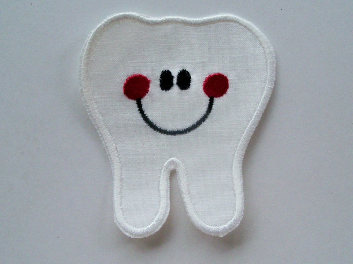 Tooth Medium Happy Tooth 4 1/4 X 3 3/4 DIY Iron - Etsy