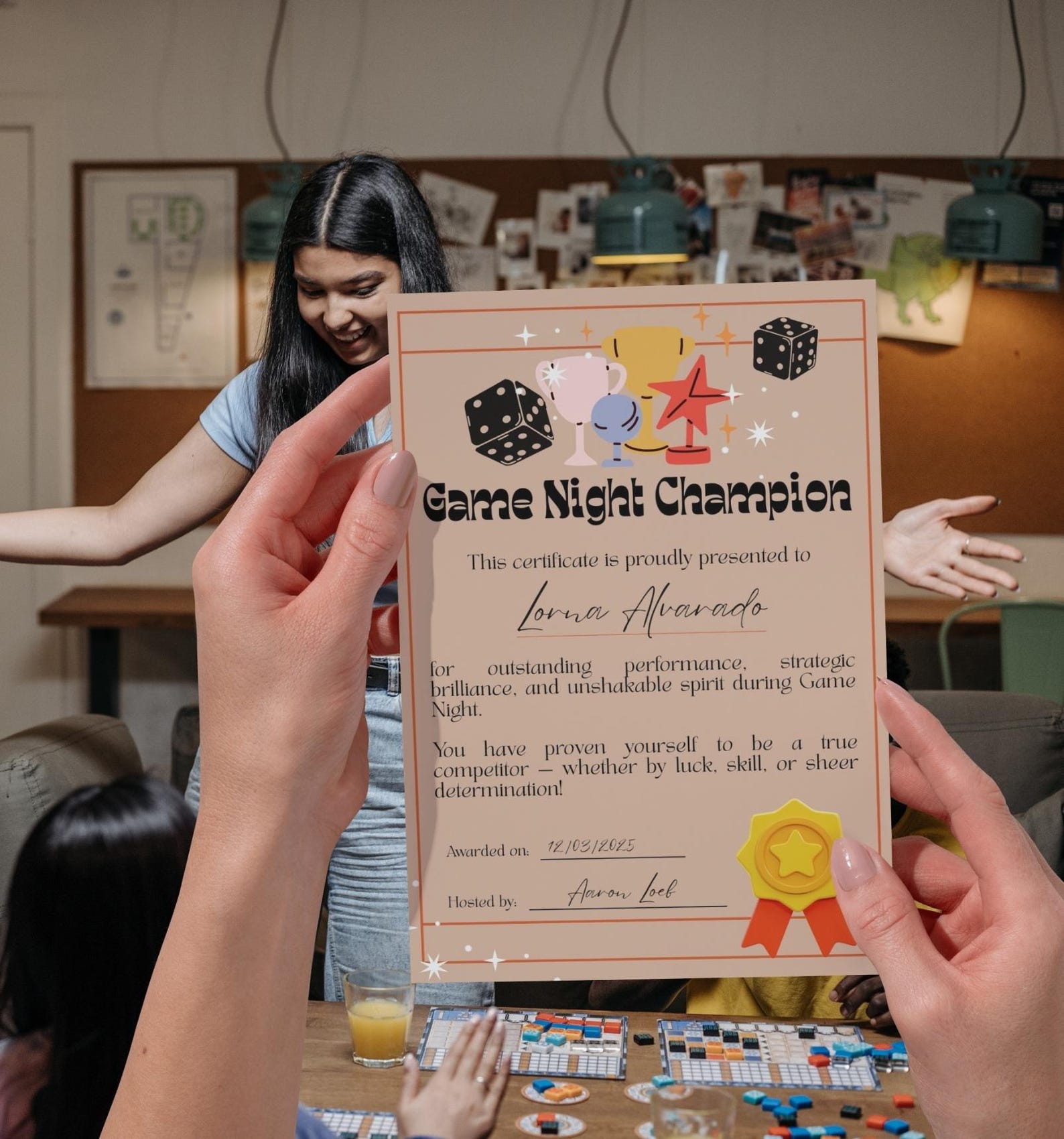 Retro Game Night Invitation Template, Winner Certificate, Game Night ...