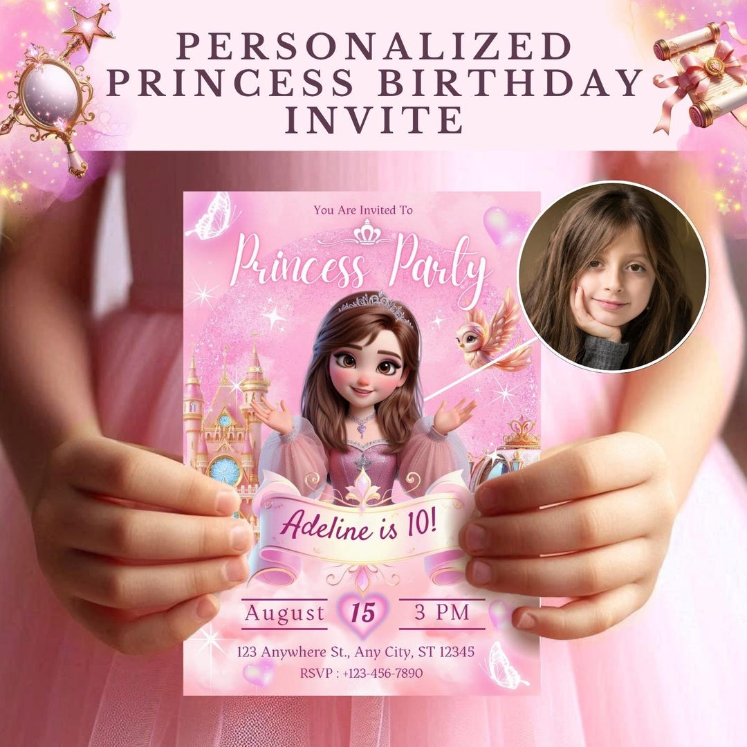 Custom Princess Birthday Invitation | Personalized Princess Party ...