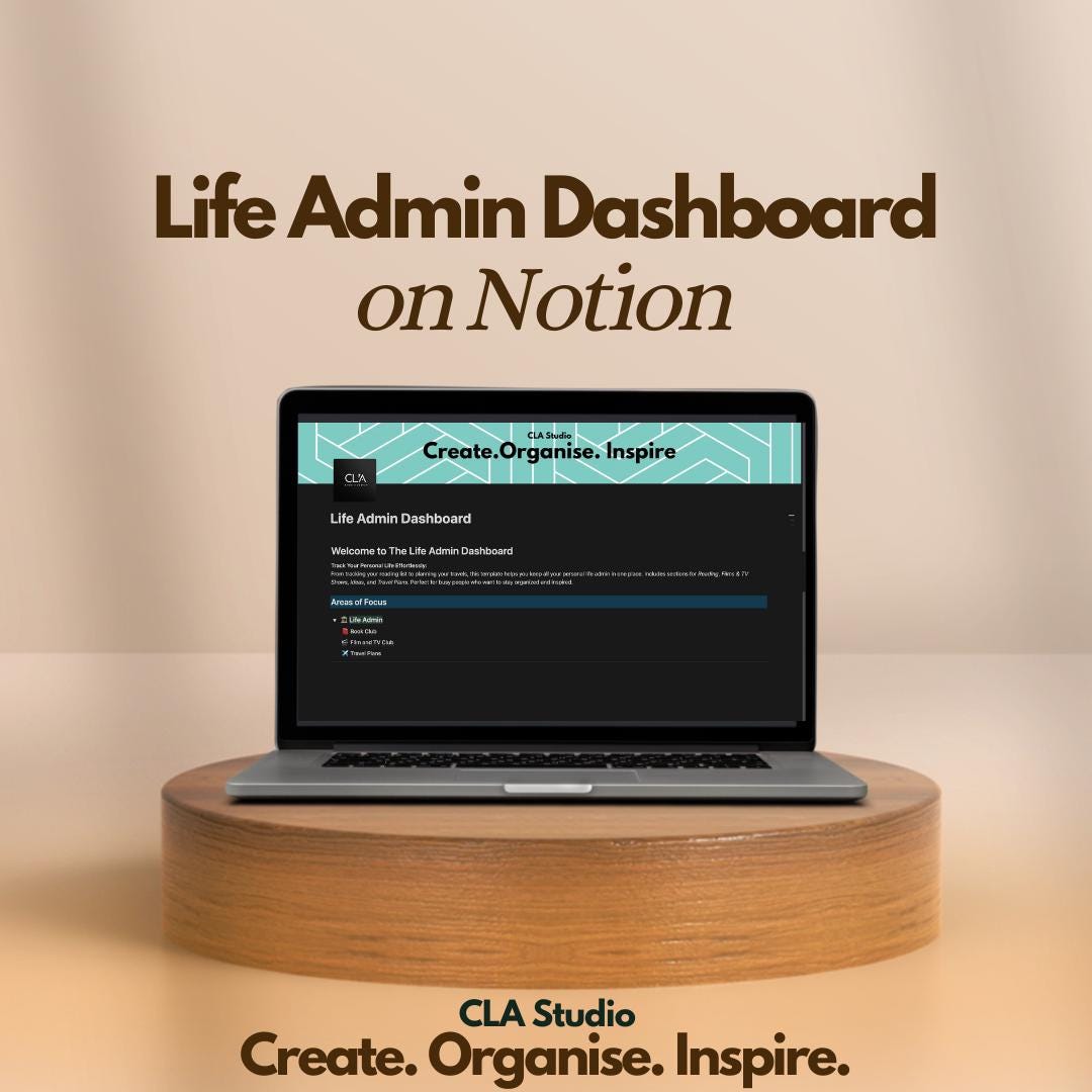 Life Admin Notion Dashboard - Etsy