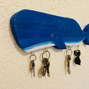 Wooden Whale Key Rack, Nautical Wall Decor, Housewarming Gift, Rustic ...