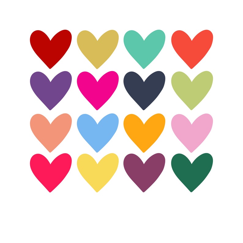 Colorful Hearts Instant Download PNG Sublimation - Etsy