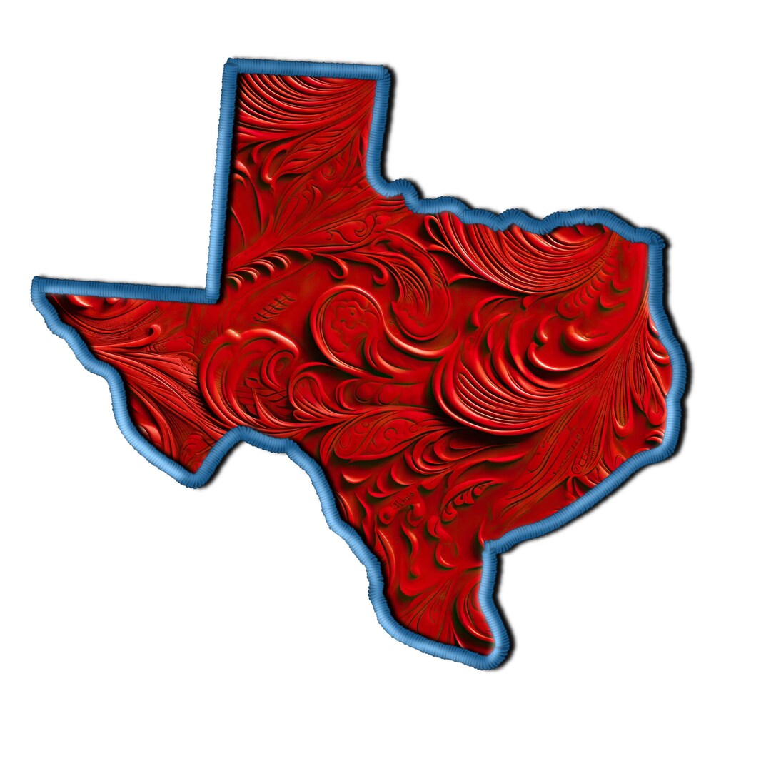 Texas Faux Embroidery Faux Tooled Leather State Instant Digital ...