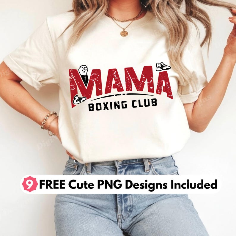 Mama Boxing Club Png, Boxing Mama Png, Retro Boxing Mom Png, Fighter ...