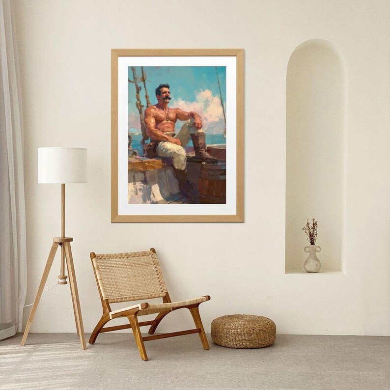Shirtless Pirate Dream – Brooding Gay Seafarer Art Print - Etsy Australia