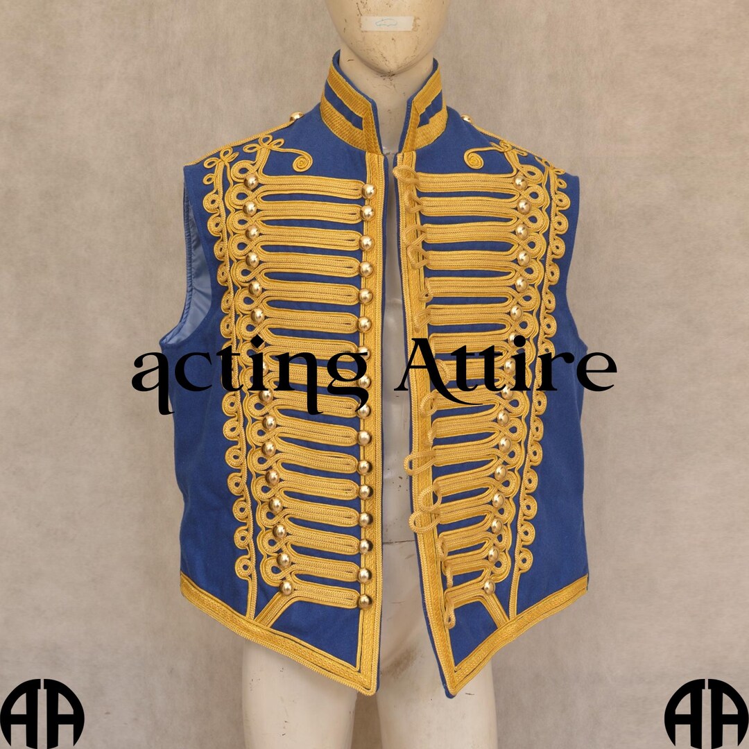 Blue Wool Hussar Waistcoat: 18th Century Military Officer Vest - Etsy