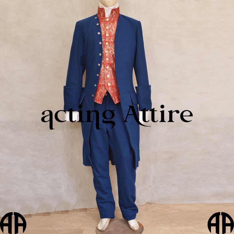 Men Frock Coat, 18th Century Frock Coat, Historical Frock Coat, 18th ...