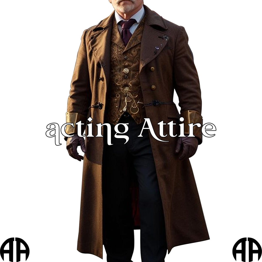 Brown Frock Coat, Men Victorian Frock Coat, 18th Century Style Pirate ...
