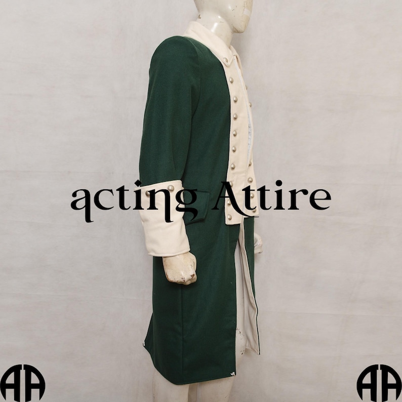 Green Wool Revolutionary War Jacket: 18th Century Regimental Uniform - Etsy