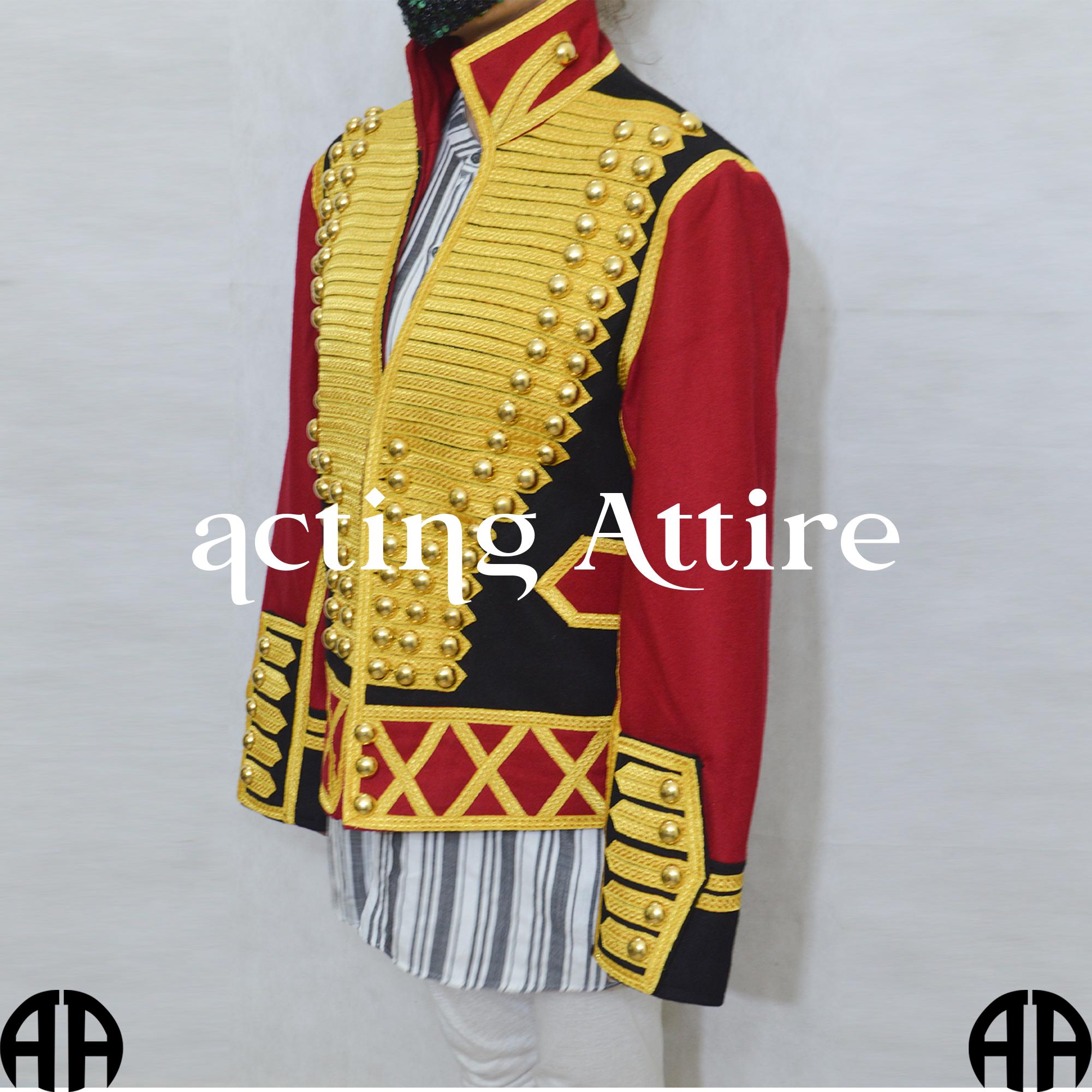 Red Wool Hussar Jacket: Michael Jackson Inspired Military Style - Etsy