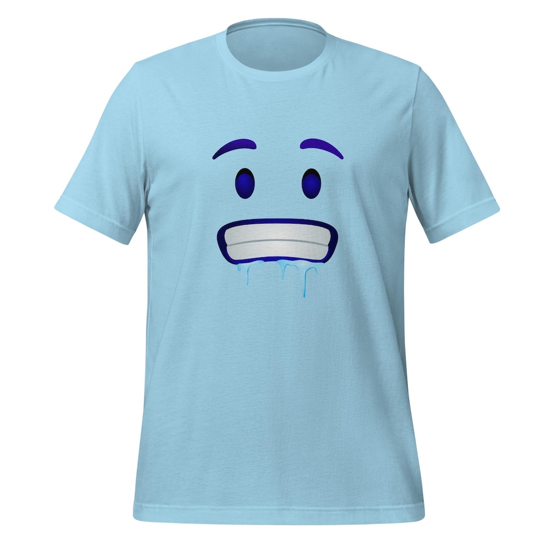 Freezing Emoji T-shirt | Shivering Face | Funny & Relatable Graphic Tee ...